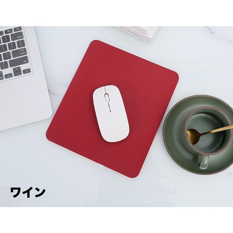 マウスパッド 四角形 スクエア 薄型 レザー調 パソコン PC 周辺機器 無地 シンプル おしゃれ スタイリッシュ 会社 テレワーク : KAWAeMON - 通販 - Yahoo!ショッピング
