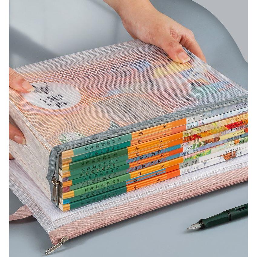 ファイル袋 ファイルバッグ A4サイズ 持ち手付き ジッパー式 ファスナー式 1層 2層 ワンジッパー ダブルジッパー ダブルレイヤー 半透明 無地 : KAWAeMON - 通販 ...