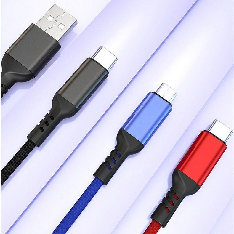 3in1 USBケーブル 充電ケーブル iPhone Android Type-C Micro USB 1.2m 3種コネクタ 充電コード スマホ 携 :zak-40852:KAWAeMON ...