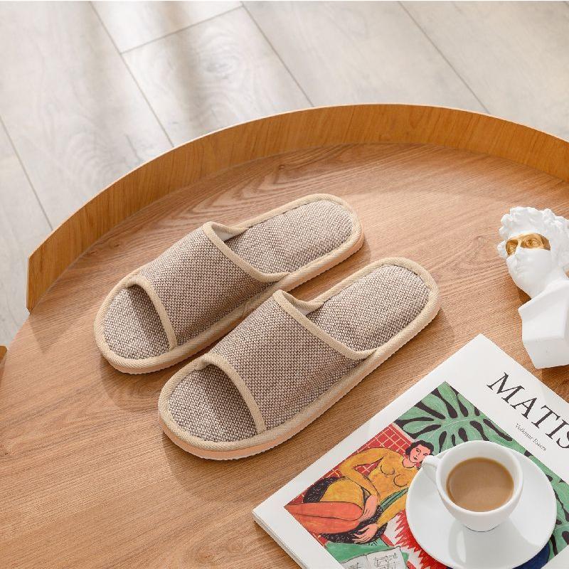 スリッパ 前開き 無地 ブラウン オフホワイト レディース 女性 メンズ 男性 フラット 室内 ルーム シューズ シンプル カジュアル 普段使い 来客 : zak-45301-1 ...