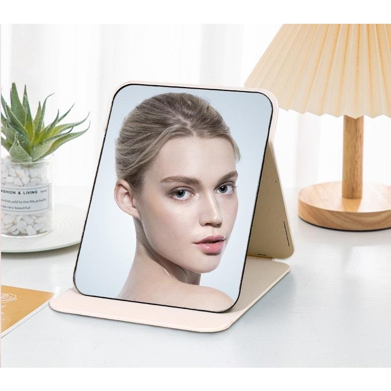 スタンドミラー 卓上ミラー テーブルミラー 化粧鏡 鏡 折りたたみ スクエア 四角 角度調節可 滑り止め 日用品雑貨 メイク鏡 持ち運び 持ち歩き 大 : KAWAeMON - 通販 ...