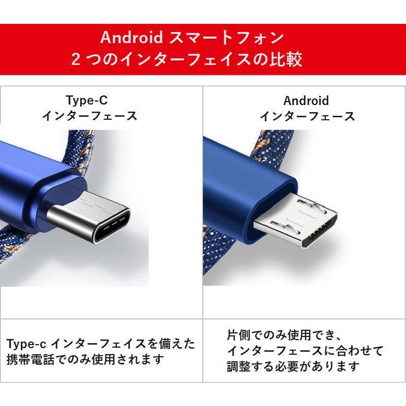 充電ケーブル デニム 1m 1.5m iPhone Android スマホ用品 3A 5A Type-C TypeC MicroUSB Apple パ : KAWAeMON - 通販 ...