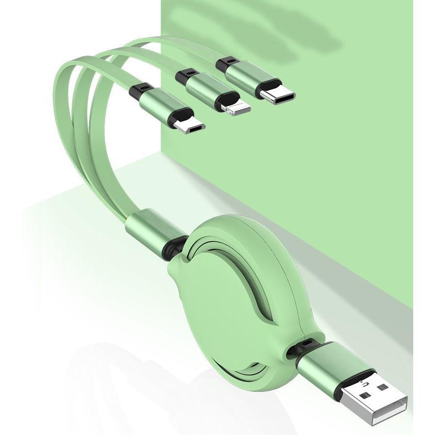 USBケーブル 3in1 コードリール式 充電ケーブル 120cm 3種コネクタ スマホ モバイル機器 iPhone用 Android用 Micro : KAWAeMON - 通販 ...