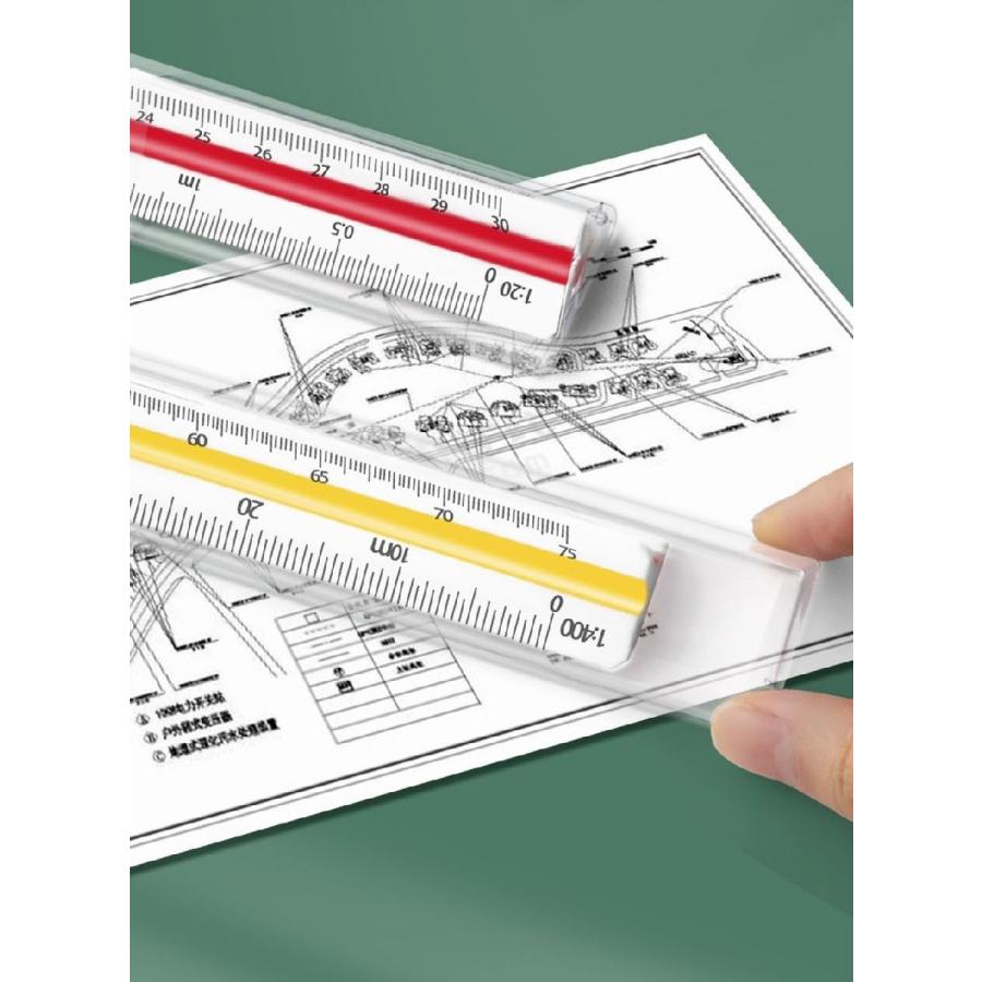 三角スケール 三角定規 製図用 図面 文房具 文具 事務用品 1 20 500 デザイン 設計 建築 三角形 プラスティック ...