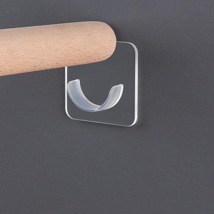 突っ張り棒ホルダー 10枚セット 粘着式 U型 支え サポート ズレ止め 竿受け 固定 落下防止 室内物干し 貼り付け 工具不要 穴開け不要 取り付け : zak-57731 ...