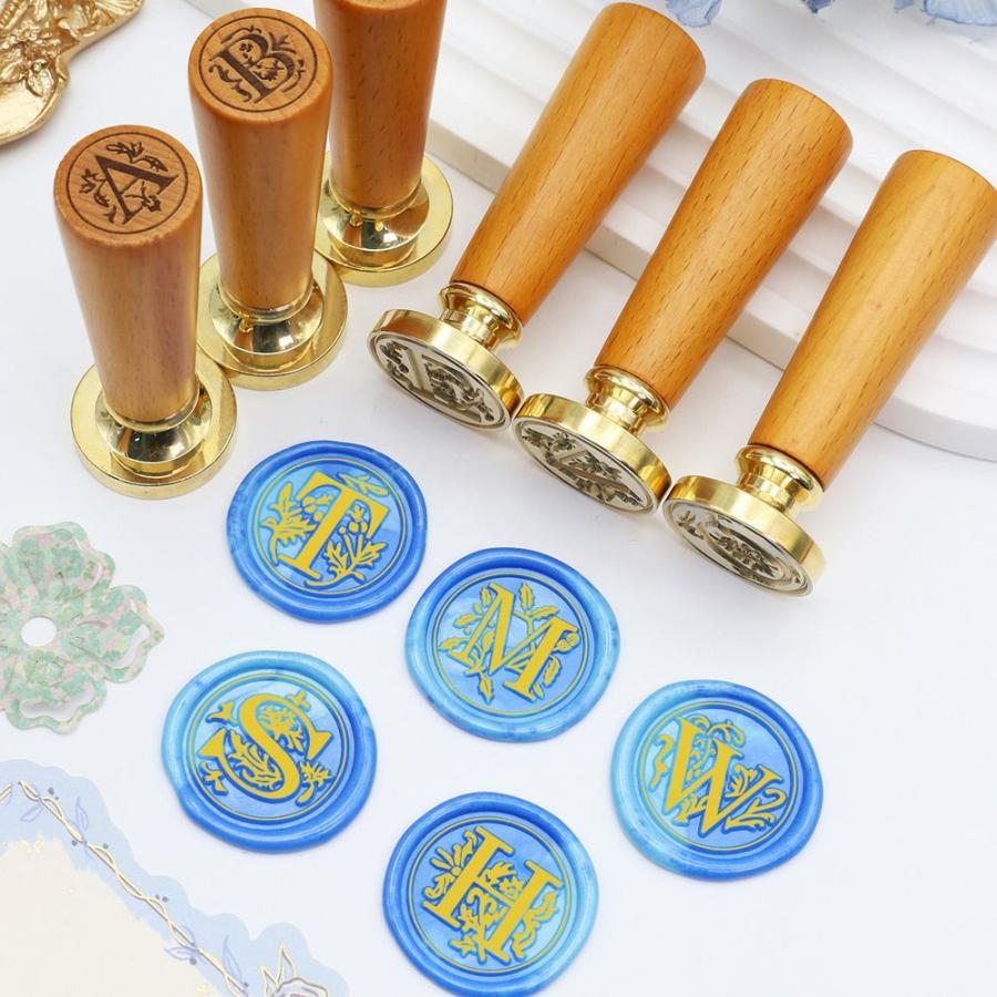シーリングスタンプ ハンドル ヘッド 2点セット アルファベット 柄付き イニシャル 英語 英字 おしゃれ ハンドメイド DIY スタンプ 封蝋 封ろ : KAWAeMON - 通販 ...