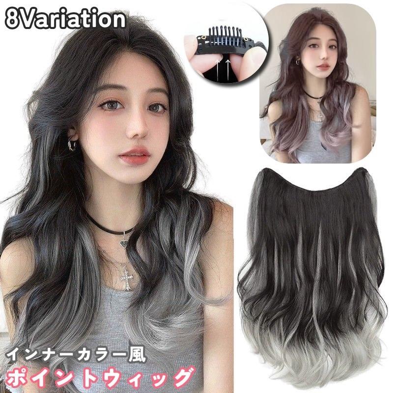 ポイントウィッグ 部分ウィッグ ポニーテール レディース 女性 女子 5クリップ 50cm ロング 毛先カラー インナーカラー つけ毛 付け毛 エクス : KAWAeMON - 通販 ...