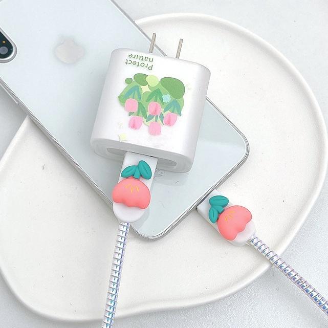 ケーブル保護カバー 電源アダプタカバー 保護カバー コードクリップ Apple用 ケーブルプロテクター ケーブルガード 断線防止 充電ケーブル USB : KAWAeMON - 通販 ...