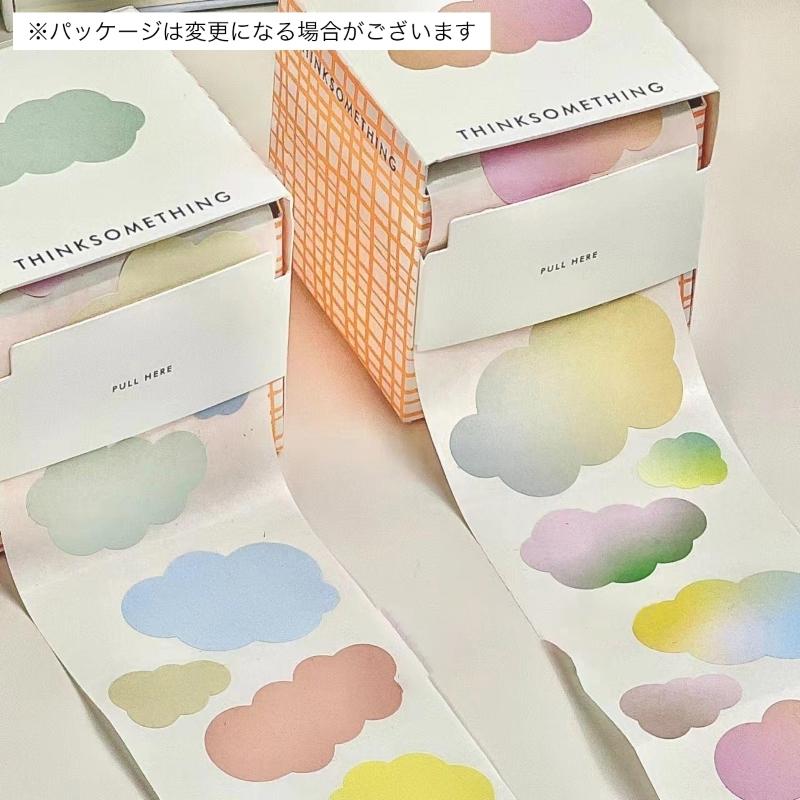 付箋 ふせん 100枚 1ロール シール 文具 文房具 雲 単色 グラデーション カラフル 可愛い おしゃれ メモ メッセージ コラージュ ラッピング : KAWAeMON - 通販 ...