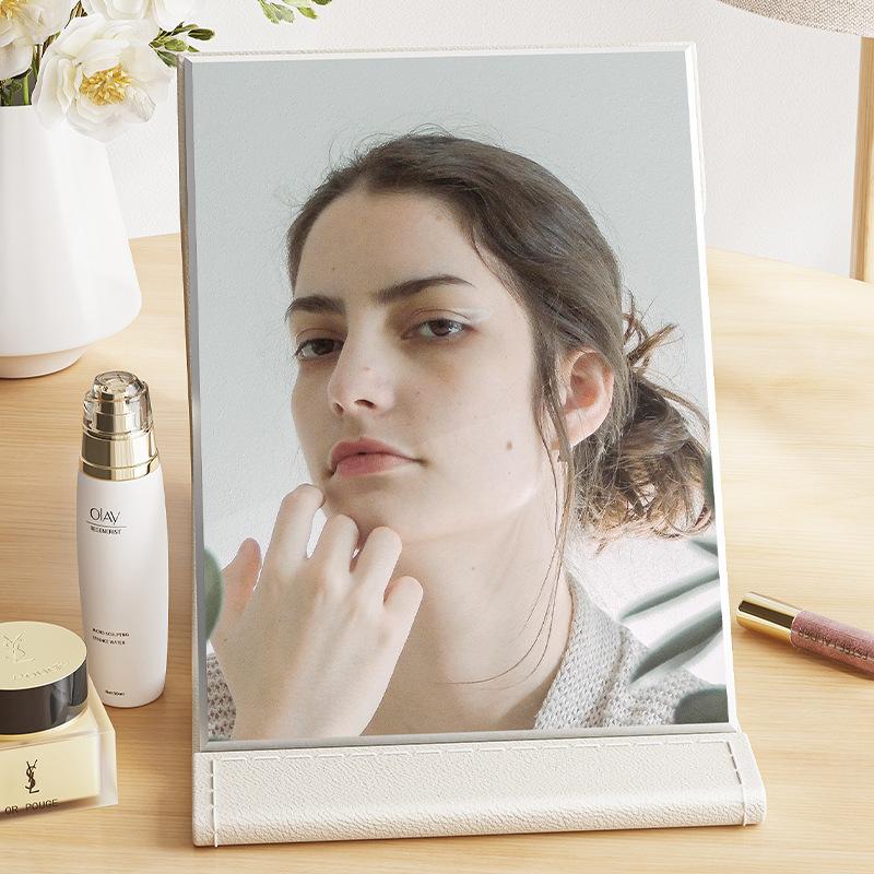 スタンドミラー 卓上ミラー テーブルミラー 化粧鏡 鏡 折りたたみ スクエア 四角 角度調整可能 滑り止め 日用品雑貨 メイク鏡 持ち運び 持ち歩き : zak-67090-2 ...