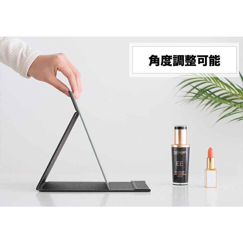 スタンドミラー 卓上ミラー テーブルミラー 化粧鏡 鏡 折りたたみ スクエア 四角 角度調整可能 滑り止め 日用品雑貨 メイク鏡 持ち運び 持ち歩き : zak-67090-2 ...