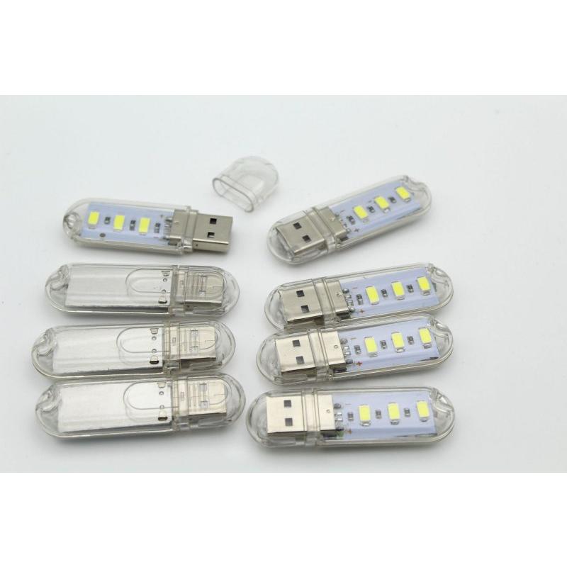 USBライト LEDライト スティックライト 片面 3灯 コンパクト 小型 ポータブル 携帯 ミニサイズ USBメモリ型 読書灯 デスクライト リチウ : KAWAeMON - 通販 ...