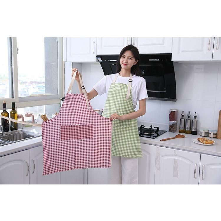 エプロン レディース メンズ 大人用 ユニセックス 首掛け型 前掛け ポケット付き ギンガムチェック ナチュラル : KAWAeMON - 通販 - Yahoo!ショッピング