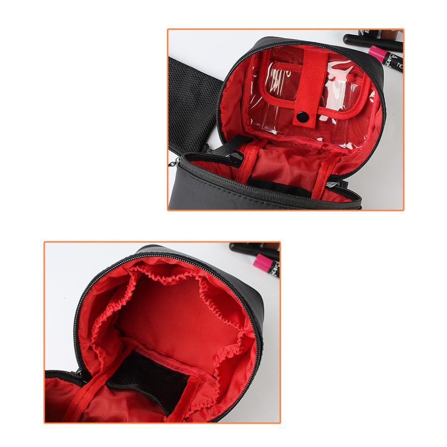 化粧ポーチ レディース コスメポーチ コスメバッグ トラベルポーチ 化粧品収納 大容量 縦型 自立 ダブルジッパー 持ち手付き : KAWAeMON - 通販 - Yahoo!ショッピング