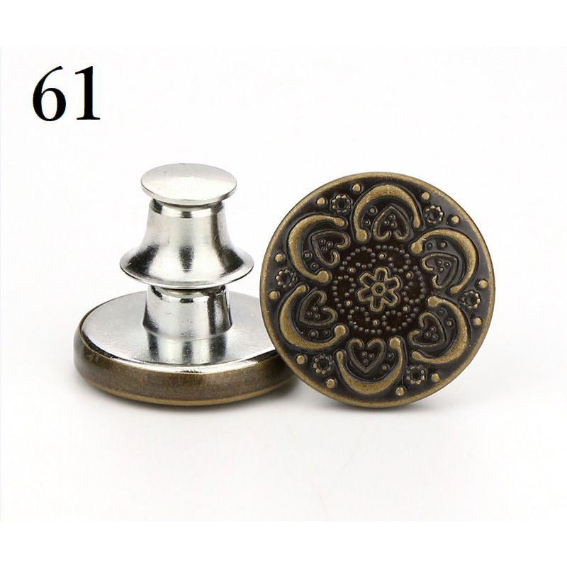 ジーンズボタン 2個セット デニムボタン 17mm タックボタン ウエスト調整 交換 DIY 取付け簡単 お直し 柄入り 付け替え リメイク おしゃれ : zak-85868-1 ...