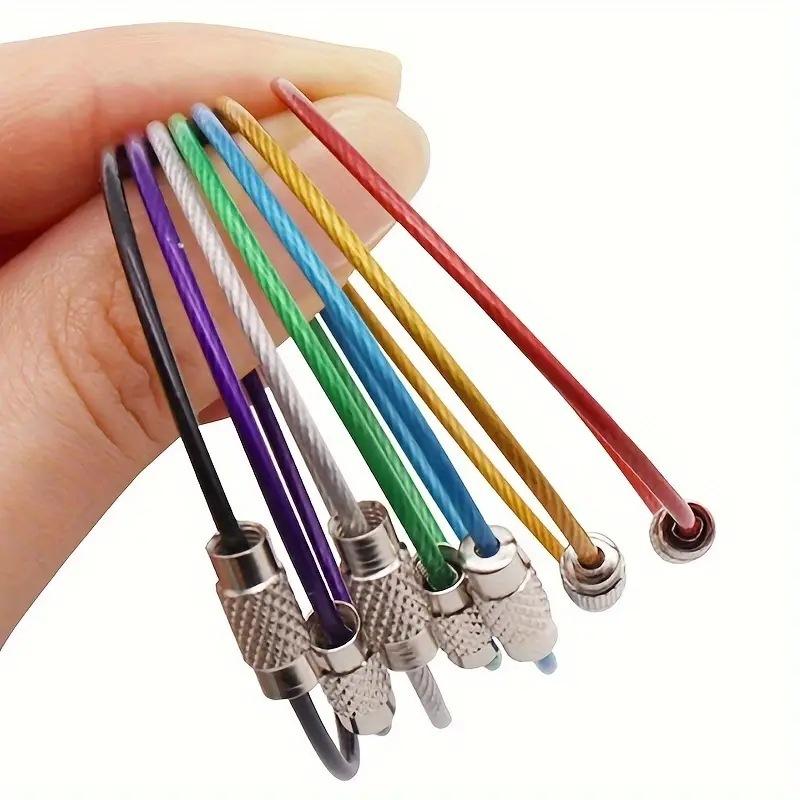 ワイヤーキーリング キーホルダー 単品 1本 ワイヤーリング ネジ式 ねじ式 輪っか 鍵 カギ キーチェーン シンプル 紛失防止 落下防止 パーツ D : KAWAeMON - 通販 ...