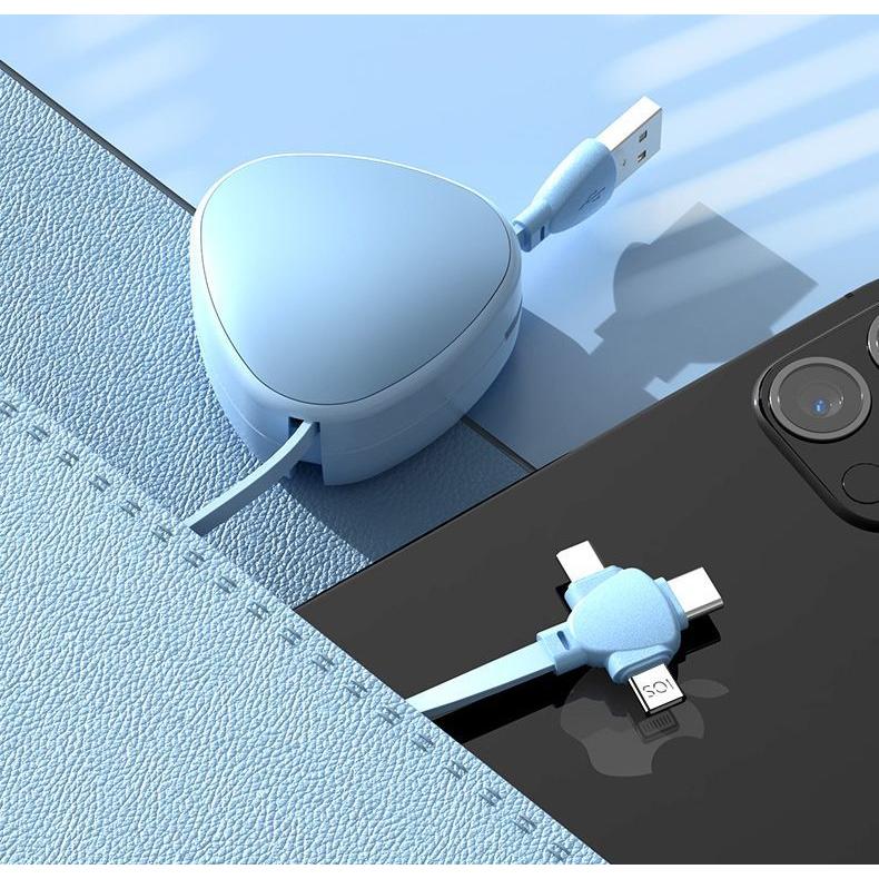 充電ケーブル 3in1 コードリール式 USB 巻き取り iPhone android Type-C スマホ モバイル iOS MicroUSB アン : KAWAeMON - 通販 ...