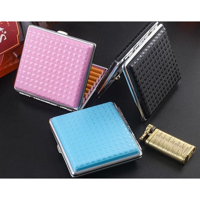シガレットケース タバコケース 煙草ケース 煙草入れ メンズ 男性 レディース 女性 収納雑貨 スクエア 正方形 20本収納 クリップ付き チェック模 : KAWAeMON - 通販 ...