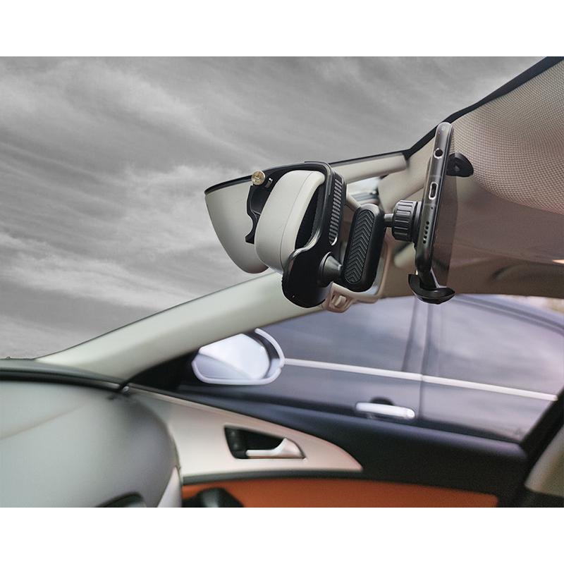 車載用ホルダー スマホホルダー カーホルダー クリップ式 360度回転 ダッシュボード サンバイザー シンプル ドライブ 旅行 黒 : KAWAeMON - 通販 - Yahoo!ショッピング