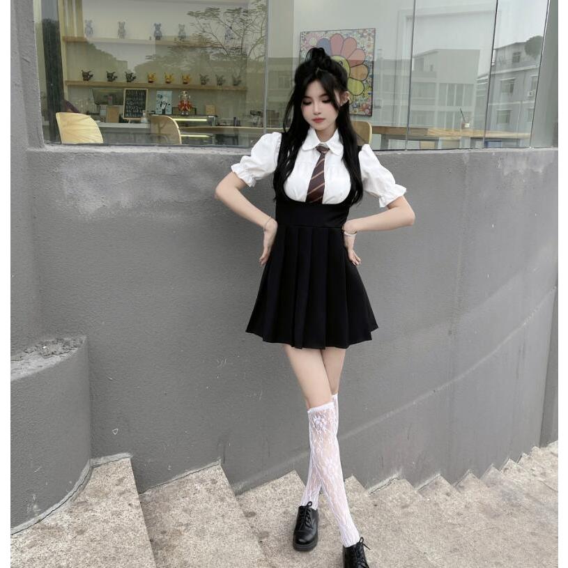 セットアップ 韓国ファッション カレッジ風 JK制服 ブラウス＋スカート＋ネクタイクラス 制服 3点セット :jk001:川場商店 - 通販 - Yahoo!ショッピング