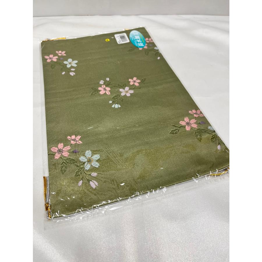 サンメニー（SUNMANY） 川本仏壇店「経机掛け/防水加工/グリーン/桜/14号/面朱用/房付/有職錦」経机敷/ランチョンンマット ...