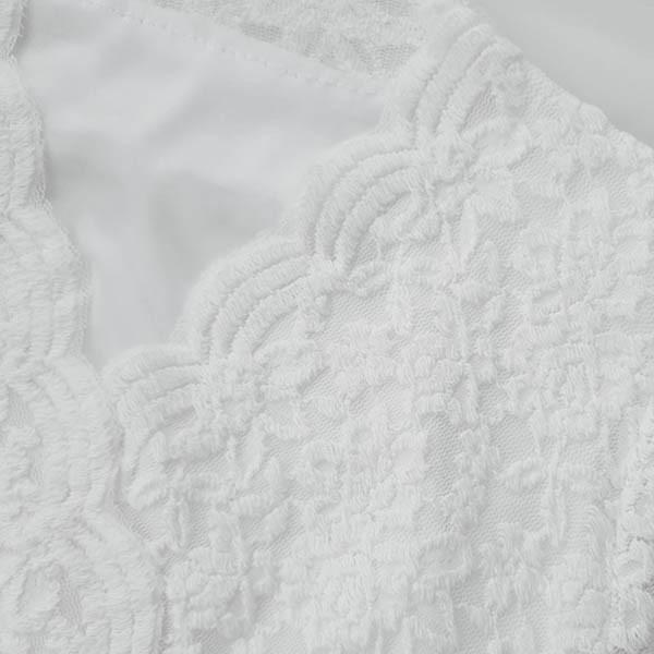 ワンピース レディース 長袖 総レース レース カシュクール Vネック 膝丈 ひざ丈 タイト 上品 きれいめ 春 秋 冬 30代 40代 50 ...