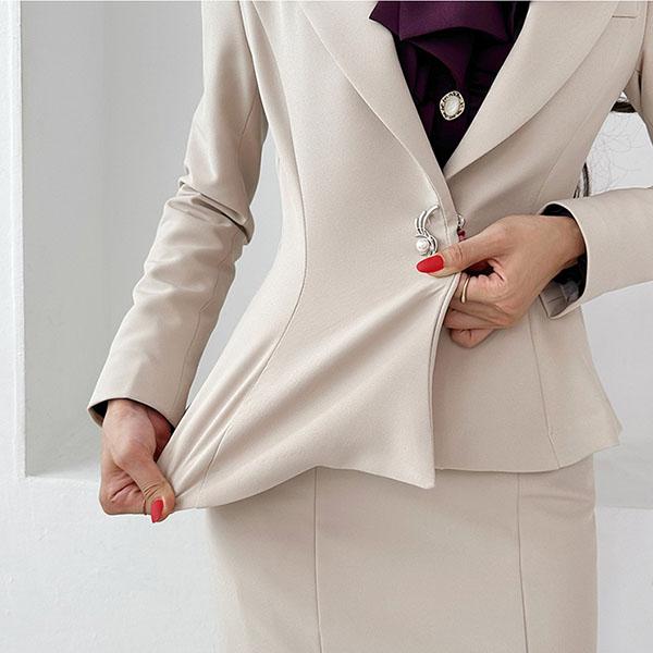 セットアップ レディース 長袖 スーツ ジャケット アウター タイト