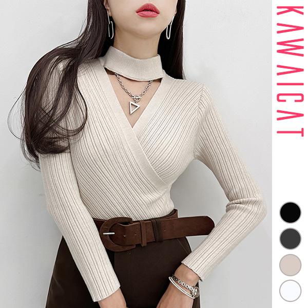 ニット トップス レディース タイト 長袖 カットソー セーター ニットソー チョーカー風 プルオーバー おしゃれ カジュアル 秋 冬 韓国 to29254 : KawaiCat - 通販 ...