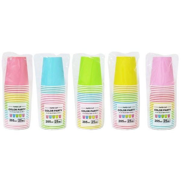 ペーパーカップ カラーパーティー 容量205ml 25個入 (100円ショップ 100円均一 100均一 100均) : 100円雑貨&日用品卸-BABABA - 通販 - Yahoo!ショッピング