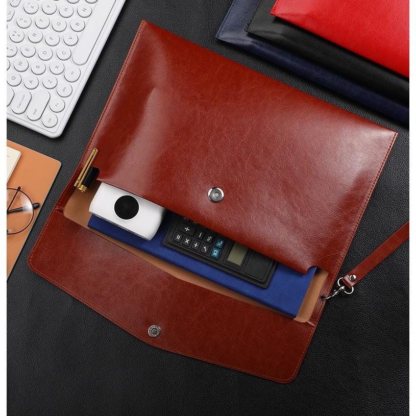 名入れ 書類ケース ドキュメントファイル a4 横型 マグネットボタン 重要書類 契約書 高級感 PUレザー (黒・茶色・紺色） :2208ch0002:合皮 レザー専門店かわうそ文具屋 ...