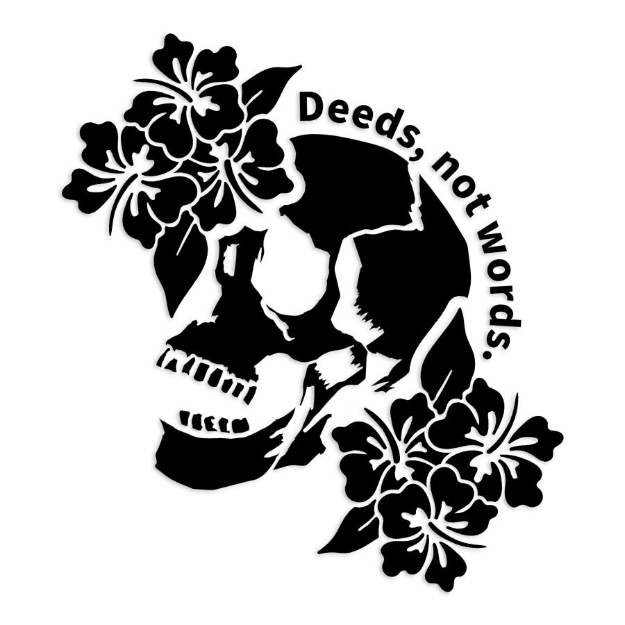 言葉ではなく行動を ドクロ スカル 花 ハイビスカス カッティング ステッカー 車 デカール シール (1047-01) : ForzaGroup - 通販 - Yahoo!ショッピング