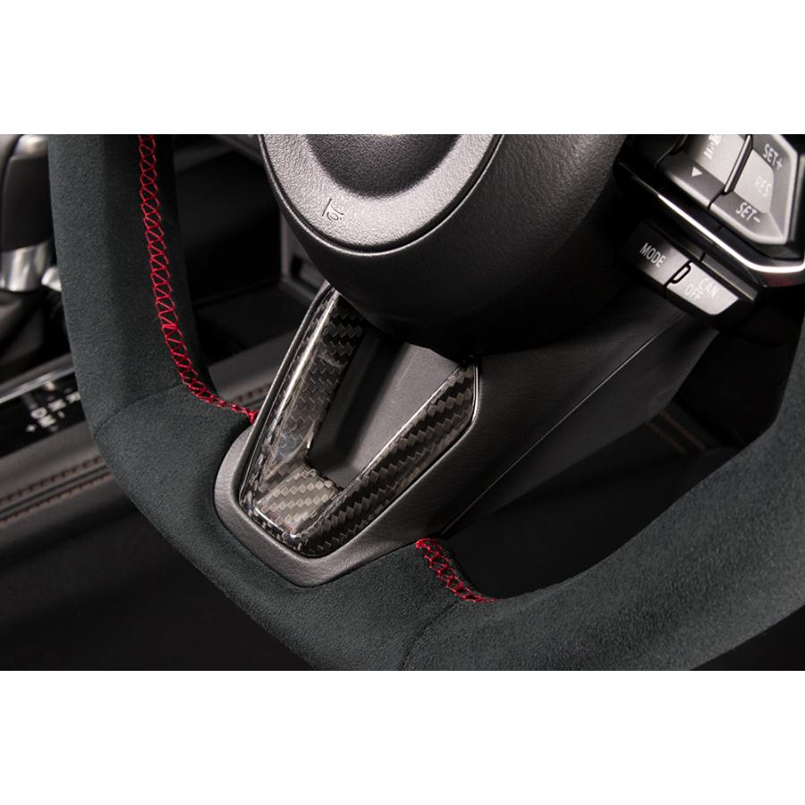 KENSTYLE CX-8 KG5P, KG2P (KG系)用 ケンスタイル ステアリング ウルトラスエード/レザーコンビ (レッドステッチ) ドライカーボンパネル M01 セット 品番 ...