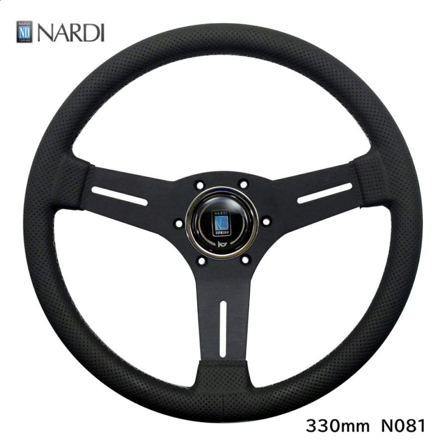 NARDI COMPETITION 33φ (330mm パンチングレザー＆ブラックスポーク＆グレークロスステッチ) N081 (FET 正規品 ナルディ コンペティション ホーンボタン付属 ...