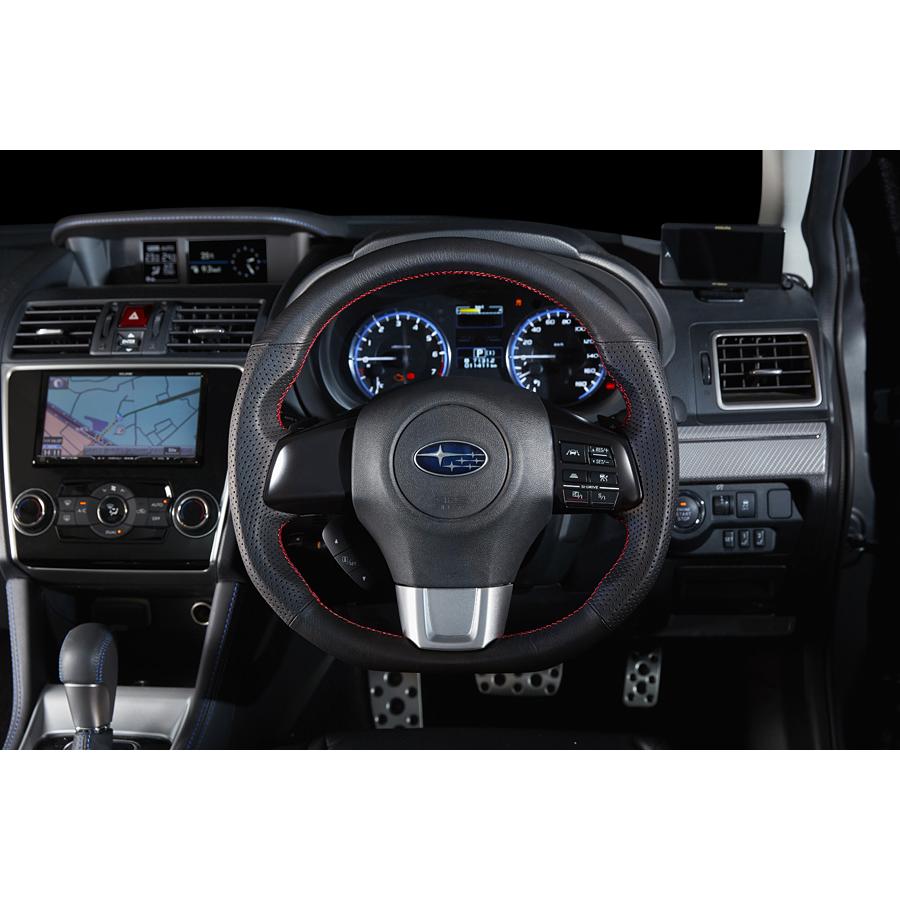 SUBARU WRX STI / S4 VAB, VAG用 ダムド スポーツ ステアリング ホイール (レッドステッチ) SS360-RX ...