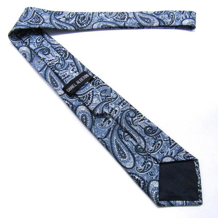 ダニエルアルベリーニ ブランド ネクタイ 総柄 ペイズリー 幾何学模様 PO メンズ ブルー DANIEL ALBERINI : KBNET ...
