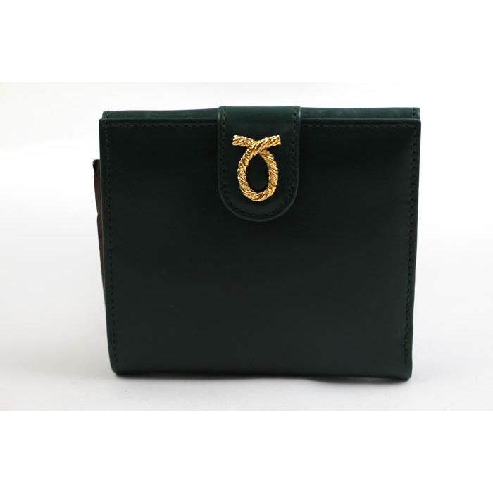 ロウナー 二つ折り財布 レザー ウォレット ブランド レディース グリーン LAUNER : KBNET-DEUX - 通販 - Yahoo!ショッピング