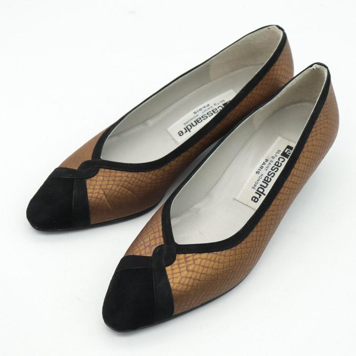 カサンドレ パンプス アーモンドトゥ ローヒール シューズ ブランド 靴 レディース 35.5サイズ ゴールド cassandre : KBNET-DEUX - 通販 - Yahoo!ショッピング