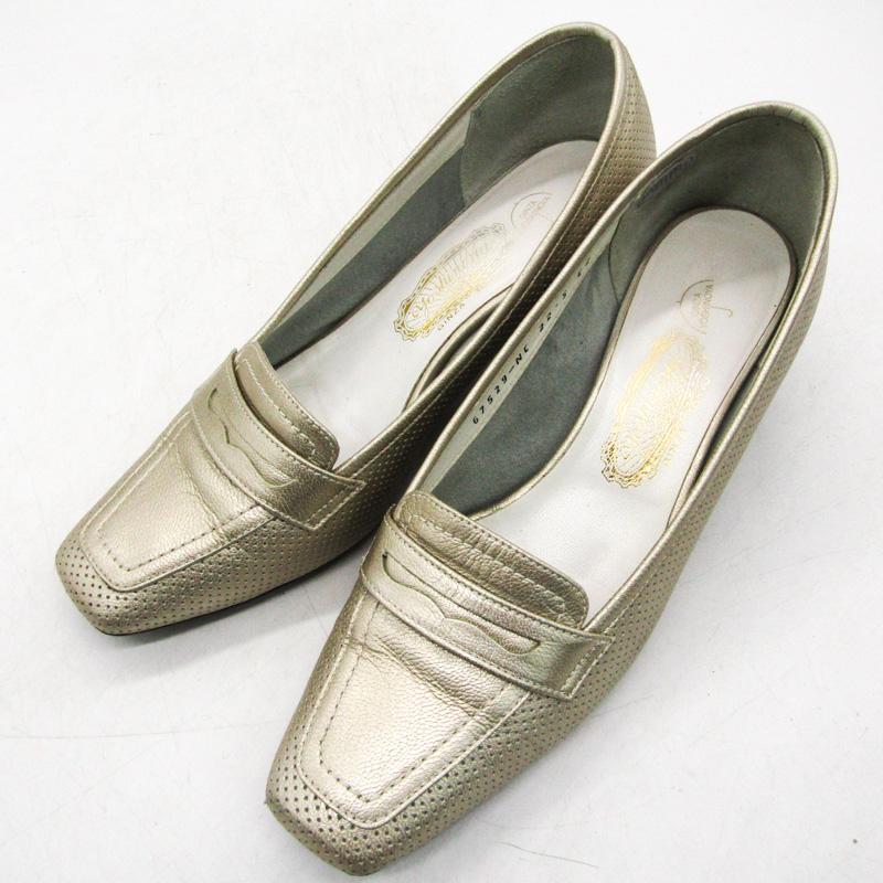 銀座ヨシノヤ パンプス ローファーパンプス 晴雨兼用 ブランド 靴 シューズ 日本製 レディース 22.5サイズ ゴールド Yoshinoya : KBNET-DEUX - 通販 ...