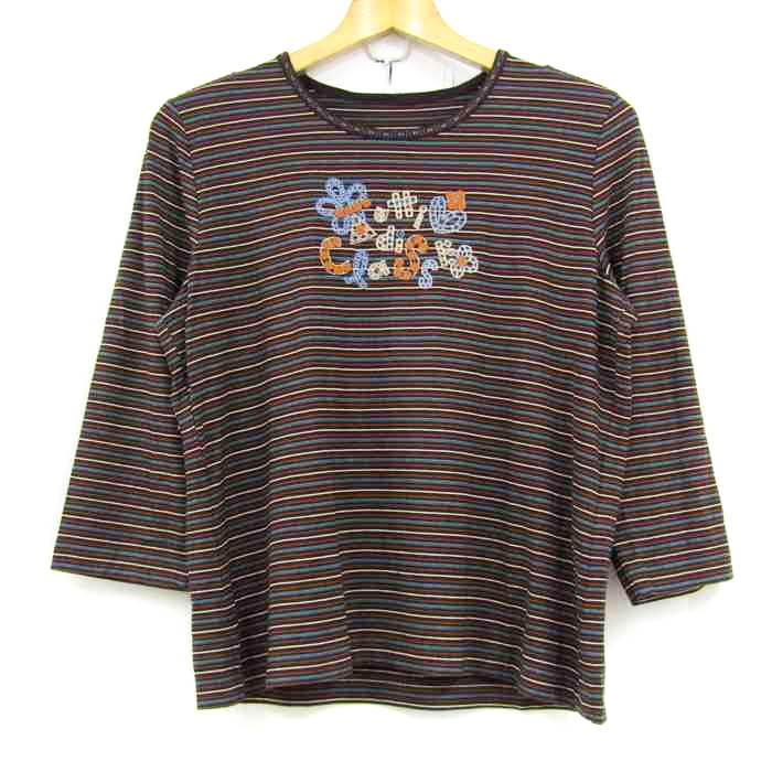 Leilian レリアン 半袖Tシャツ トップス 七分袖 ボーダー レディース 13サイズ ブラウン : KBNET-DEUX - 通販 - Yahoo!ショッピング