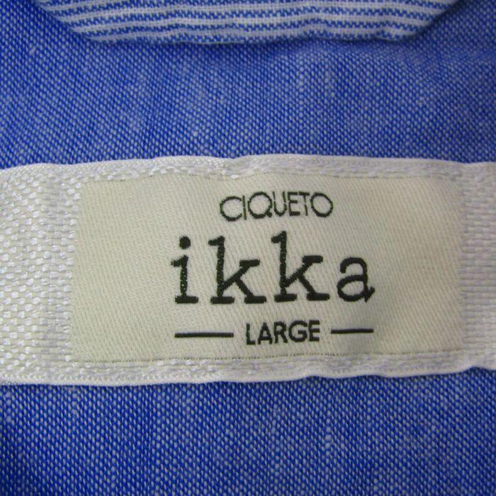 イッカ 半袖シャツ トップス ボタンダウン リネン混 メンズ Lサイズ ブルー ikka : KBNET-DEUX - 通販 - Yahoo!ショッピング