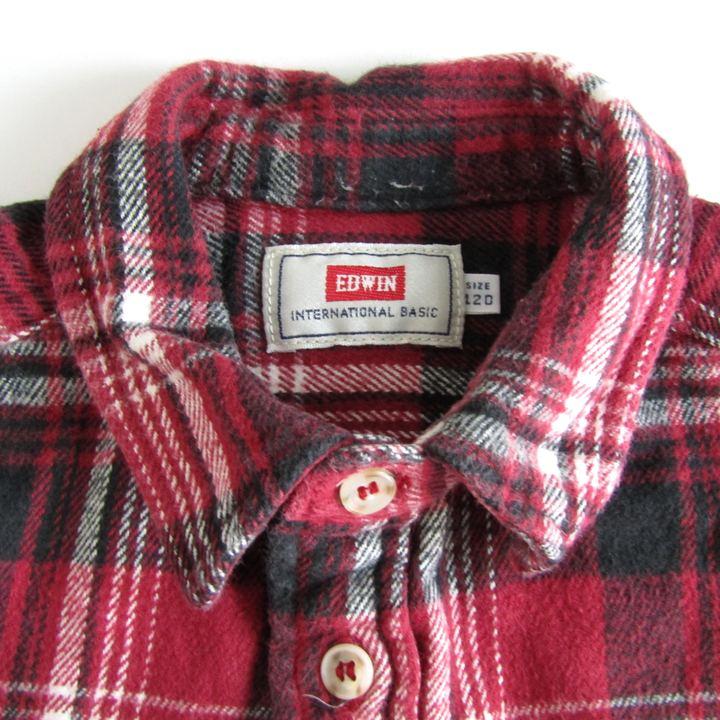 エドウィン 長袖シャツ ネルシャツ コットン100% ブランド トップス 赤 黒 キッズ 男の子用 120サイズ レッド×ブラック EDWIN : KBNET-DEUX - 通販 ...