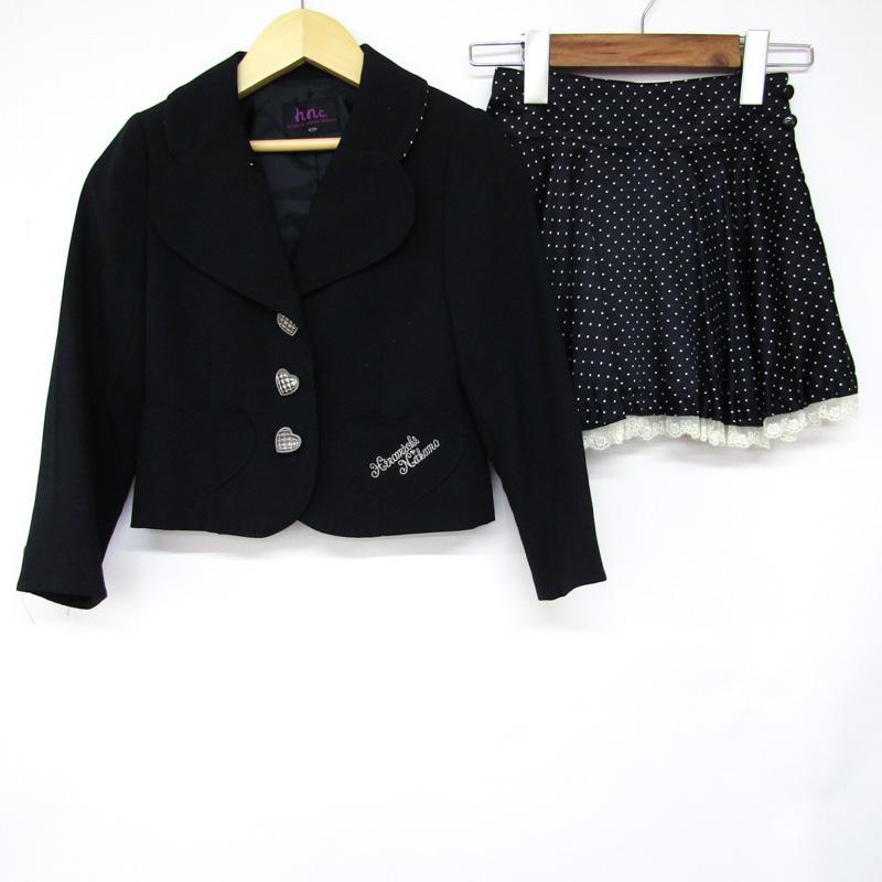 ヒロミチナカノ セットアップ ジャケットドット柄スカート フォーマル 卒入園式 キッズ 女の子用 120サイズ ブラック hiromichi ...