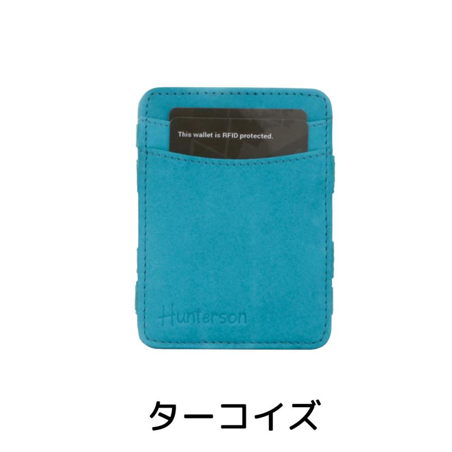 日本輸入元 Hunterson ハンターソン マジックウォレット スキミング防止 RFID保護 スリム ミニマル 財布 メンズ レディス 牛革 ...