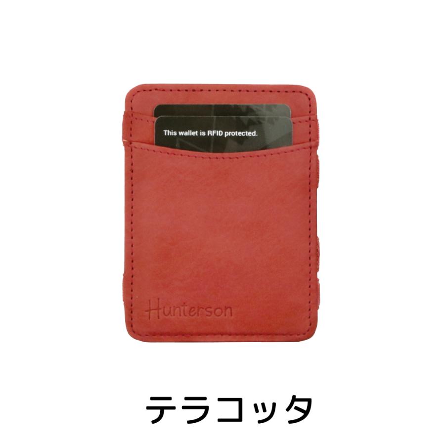 日本輸入元 Hunterson ハンターソン マジックウォレット スキミング防止 RFID保護 スリム ミニマル 財布 メンズ レディス 牛革 ...