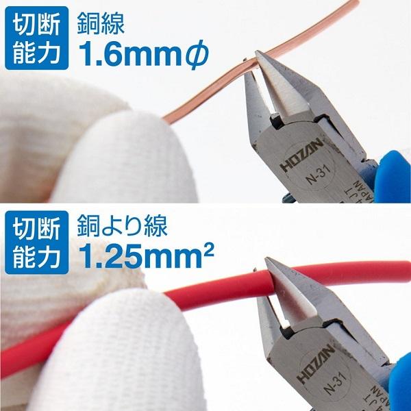 HOZAN ホーザン N-31 ミニチュアニッパー バネ付き 曲面 面取り加工 ネコポス対応品 お取り寄せ商品 代引き決済不可 HOZAN プロ仕様 切断 工具 : KCMオンラインショップ ...