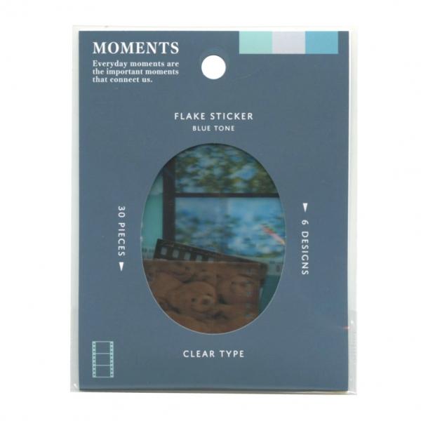 MOMENTS STICKER/モーメンツフレークステッカー blue tone おしゃれ シール 81354 : 文具・文房具のKDM ...