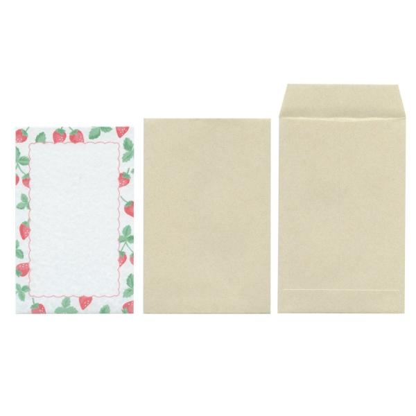 春限定 お手紙さんぽ ミニレターセット 美濃和紙 落水紙 いちご LT597 :p151244:文具・文房具のKDM ヤフー店 - 通販 ...