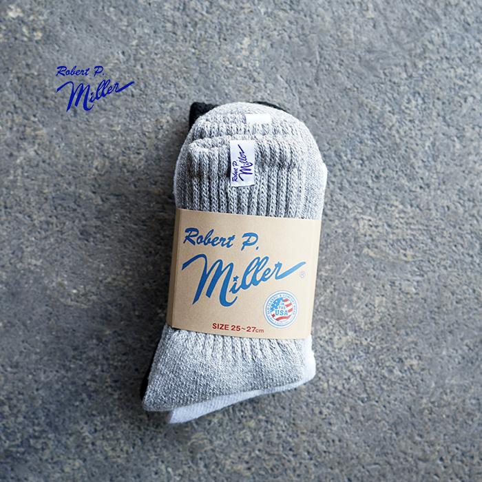 Robert P. Miller ミラー 3P Crew length socks ラインソックス 3Pソックス ソックス 靴下 リブソックス ...