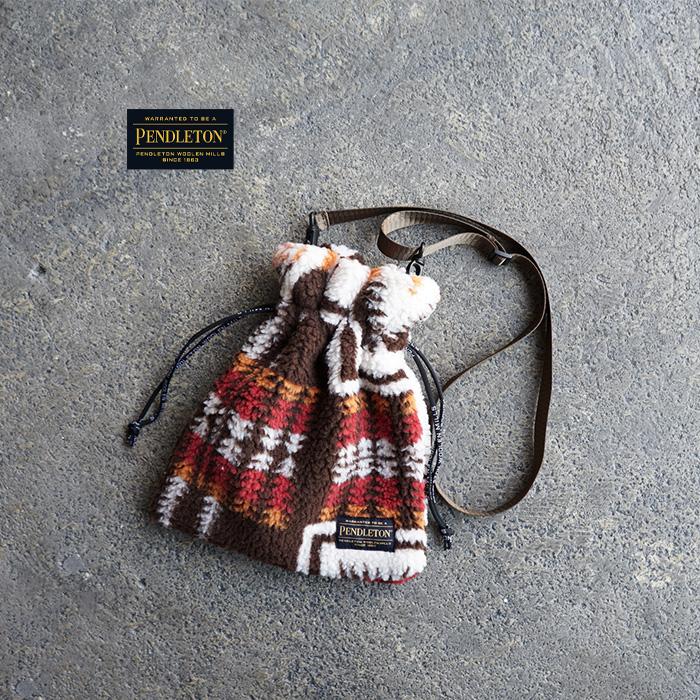 PENDLETON ペンデルトン BOA DRAWBAG -BROWN ボアドローバッグ ドローバッグ 巾着ポーチ ショルダーポーチ ショルダー : CONNECT S - 通販 ...
