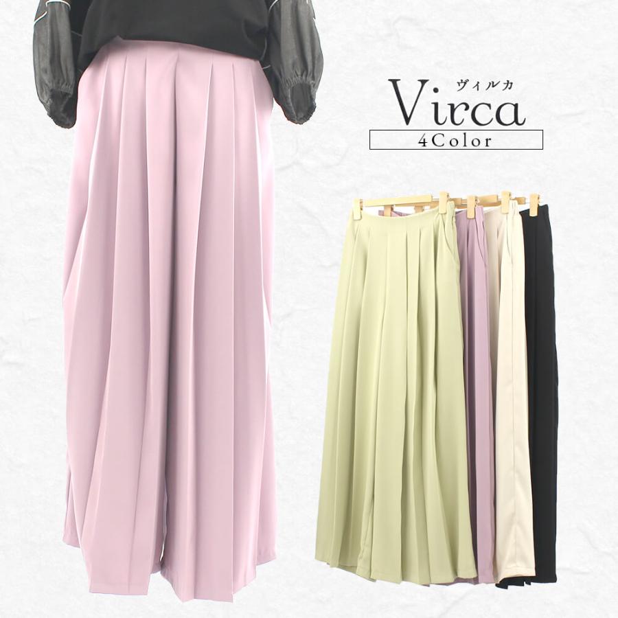 セール 50％OFF ヴィルカ Virca パンツ レディース フロントプリーツ ウエストゴム ワイド カジュアル ドレッシー フェミニン ...